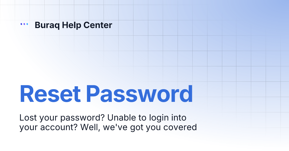 Reset Password | Buraq Help Center