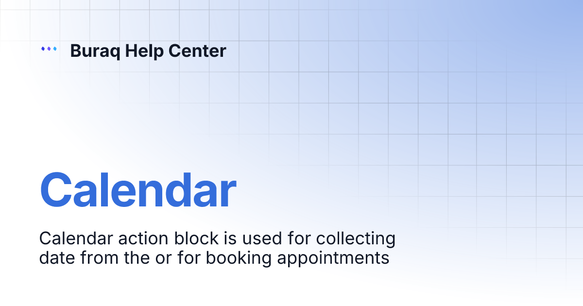 Calendar | Buraq Help Center