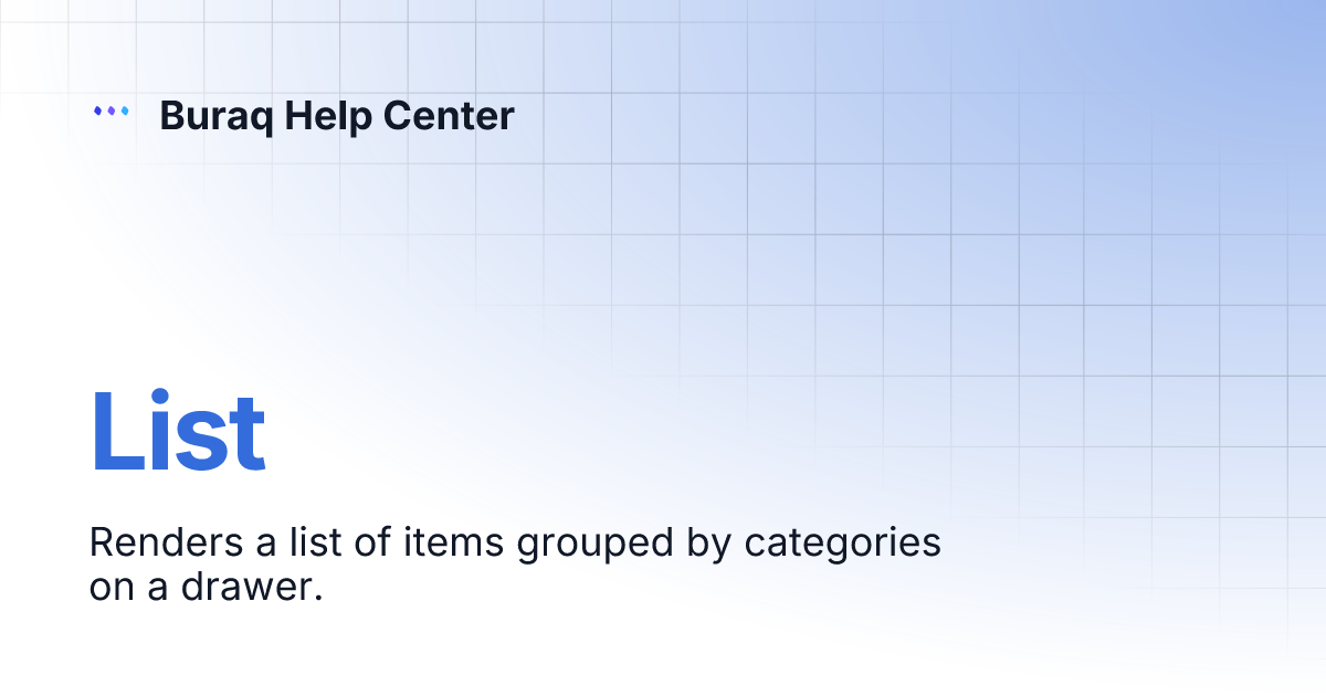 List | Buraq Help Center