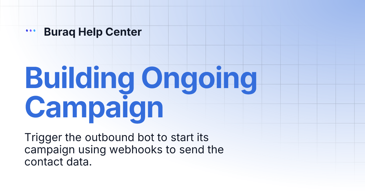 Building Ongoing Campaign | Buraq Help Center