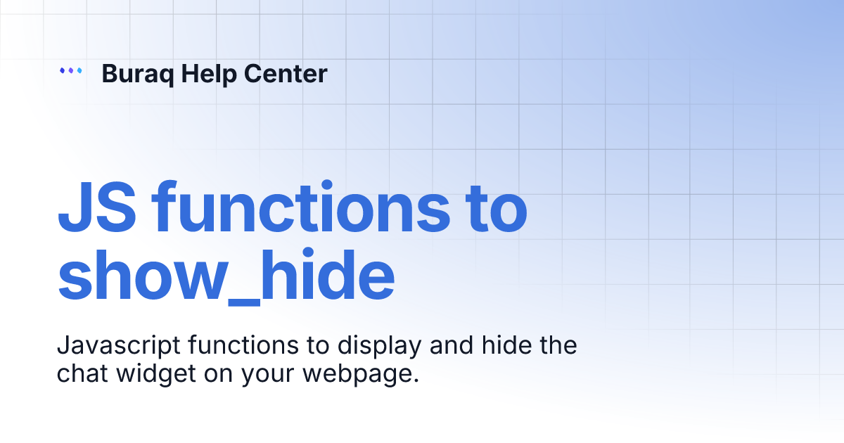 JS functions to show_hide | Buraq Help Center